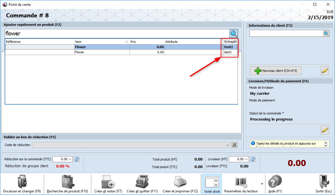 Créer des commandes PrestaShop via le Point de vente