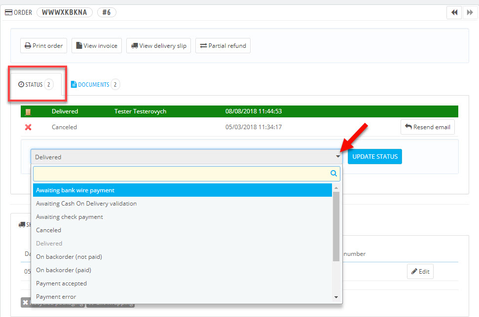 PrestaShop Order Status Update & Return Statuses (1.7)