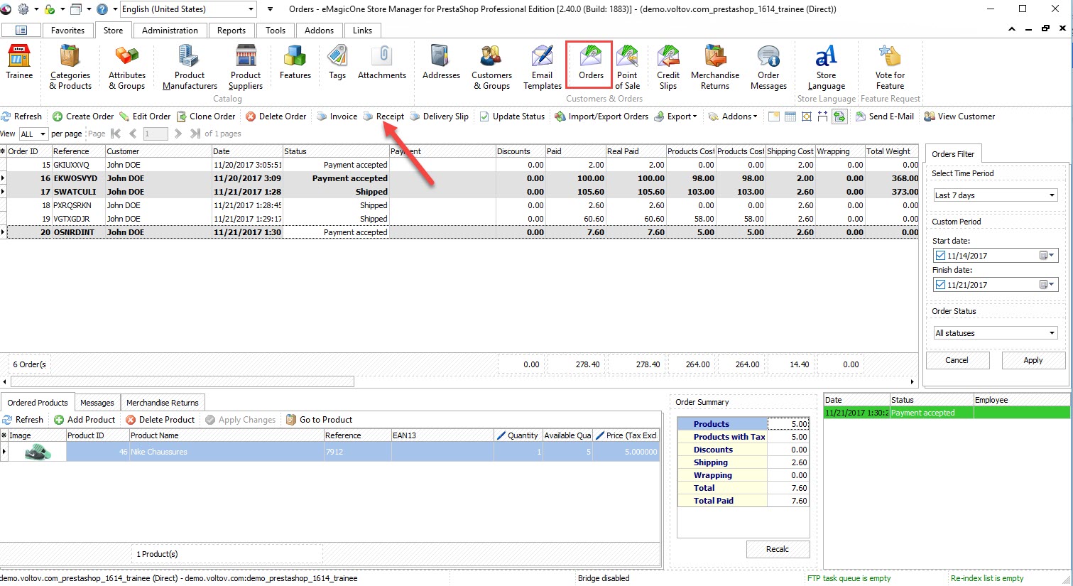 Print PrestaShop Receipts via Thermal Printer Massively