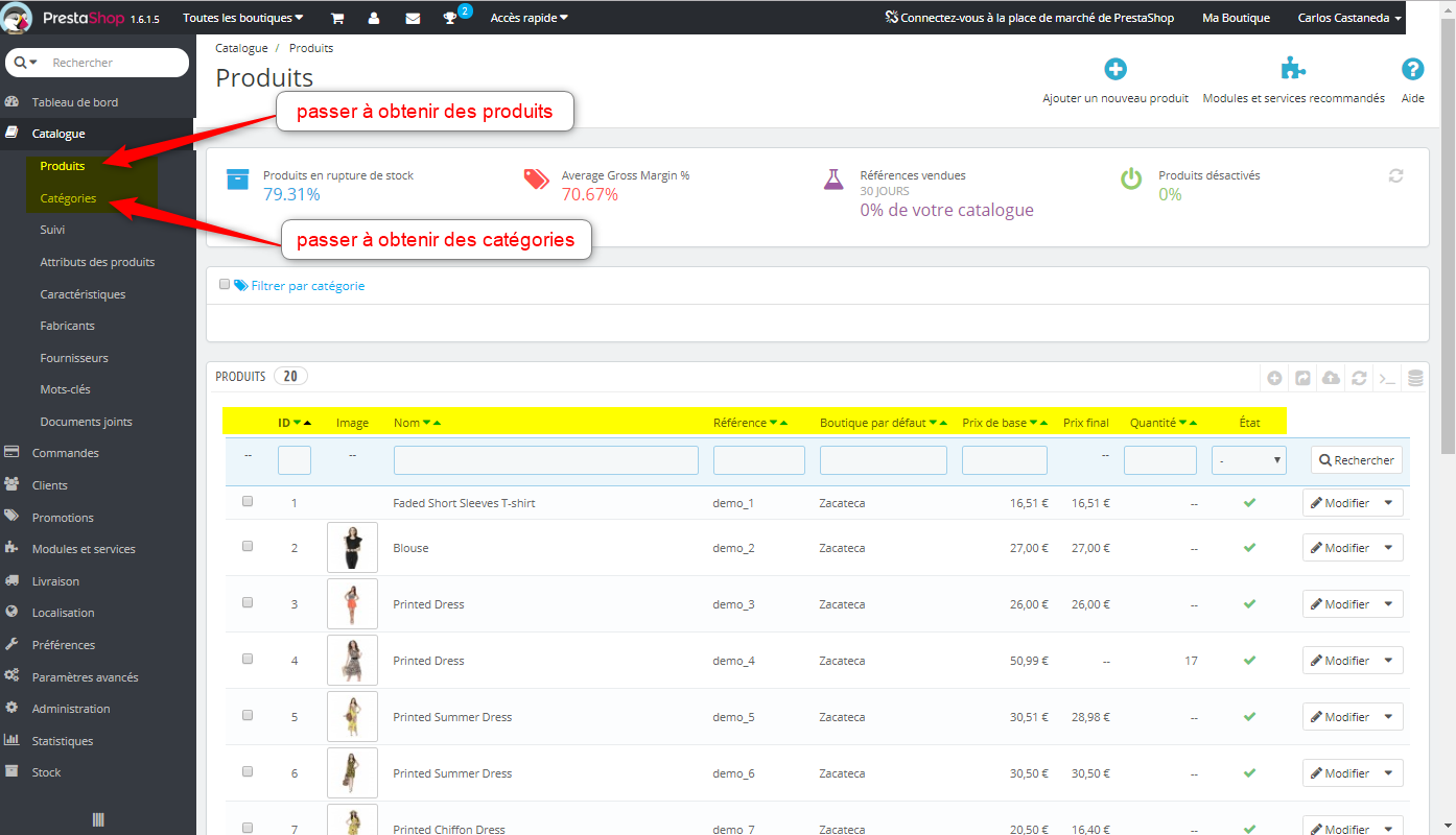 Similarité & Différence: Back-Office PrestaShop vs Store Manager