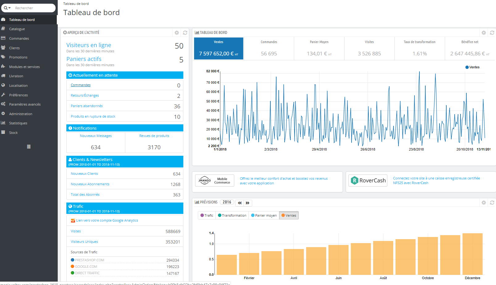 Similarité & Différence: Back-Office PrestaShop vs Store Manager