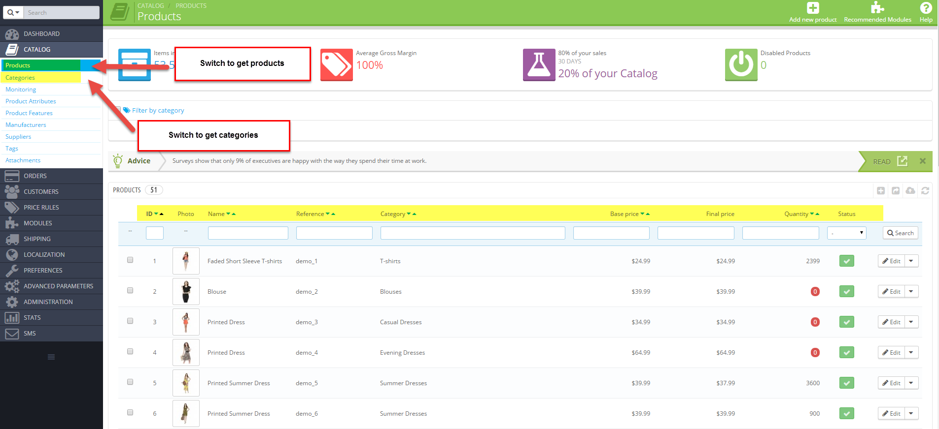 Comparison of PrestaShop Admin & Store Manager for PrestaShop