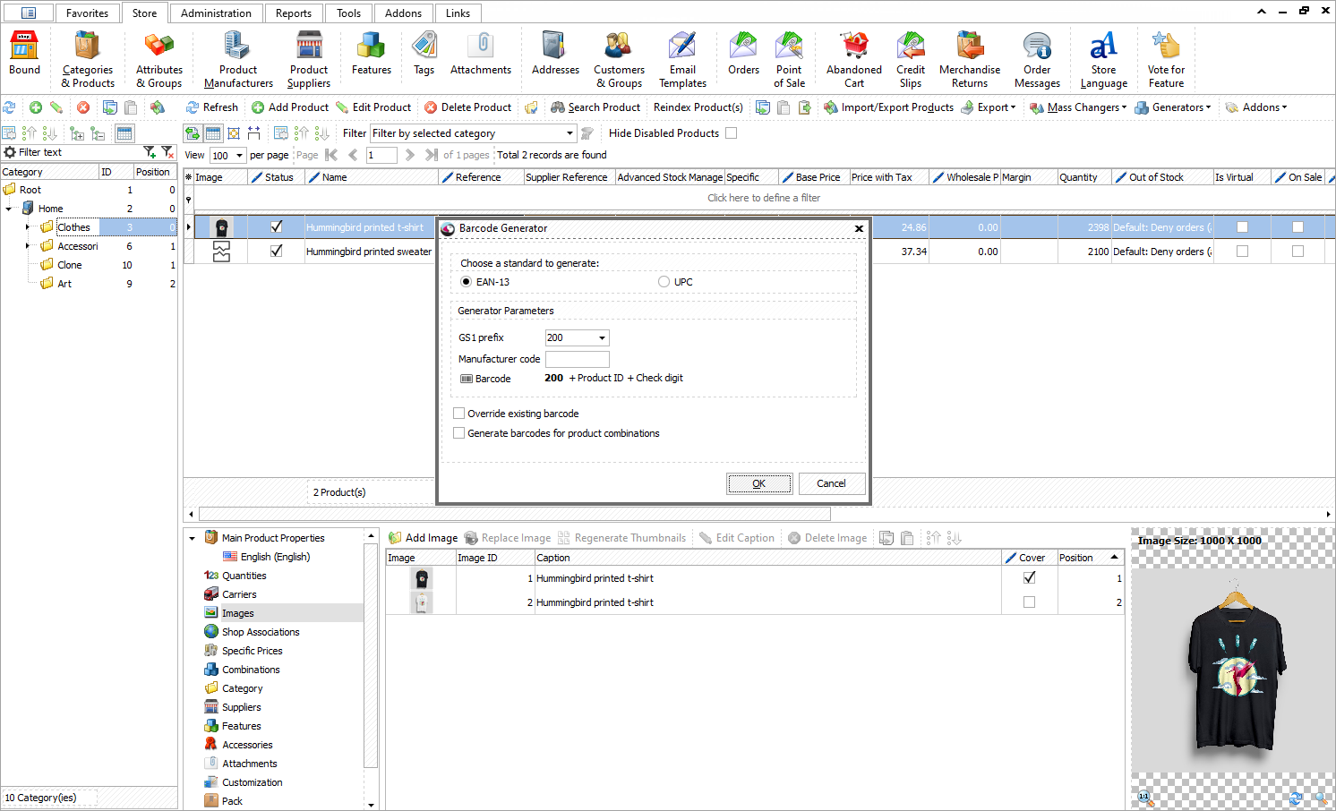 Store Manager For Prestashop V 2 60 0 2273 Barcode Generator Store