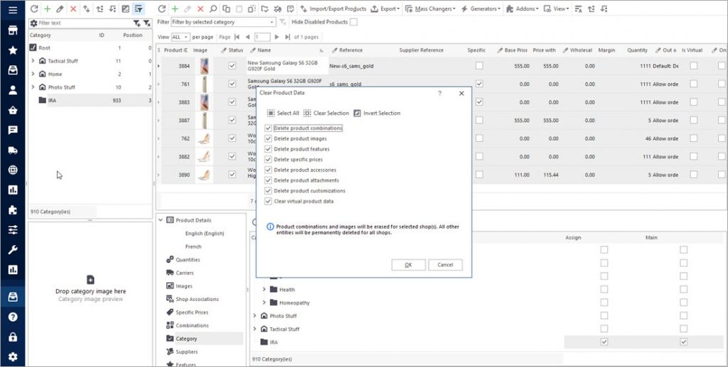 How to Delete PrestaShop Product Details Massively - Store Manager