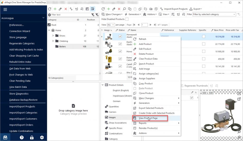 PrestaShop Import of Products - File Formats and Samples