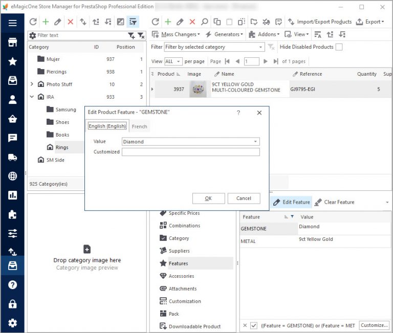 Assign Numerous Prestashop Feature Values To Products