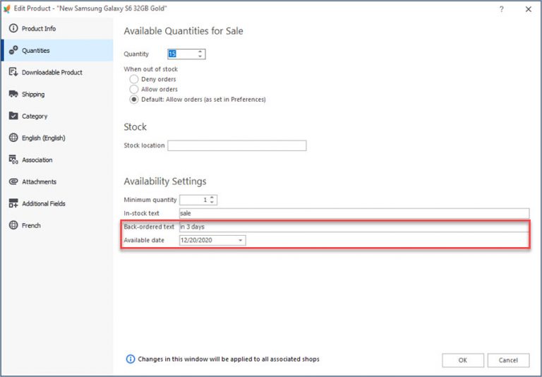 Bulk Add PrestaShop Stock Availability Text to Products