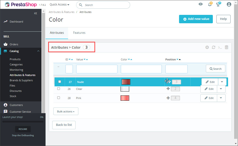 Modifier l'Ordre des Attributs PrestaShop sur la Page Produit